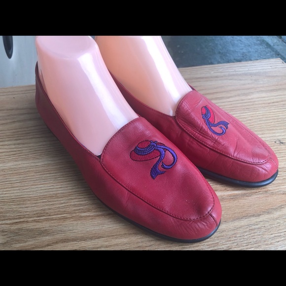 Grasshoppers | Shoes | Grasshopper Red Hat Leather Slip On Shoes Size ...